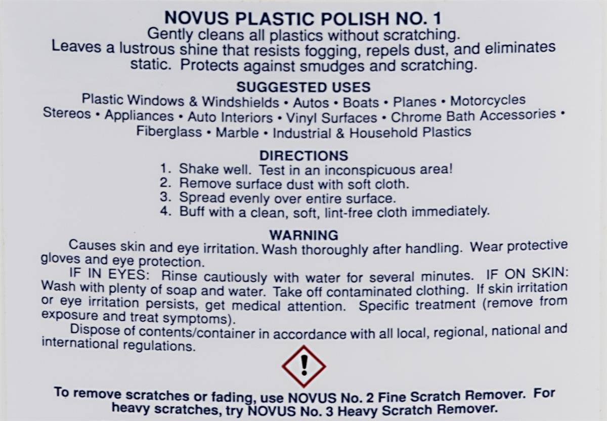 NOVUS Acrylic Cleaning Solution | 64 ounce or 8 ounce Bottles