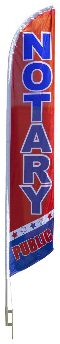 Notary Flag | Outdoor Banner Display w/ Ground Spike