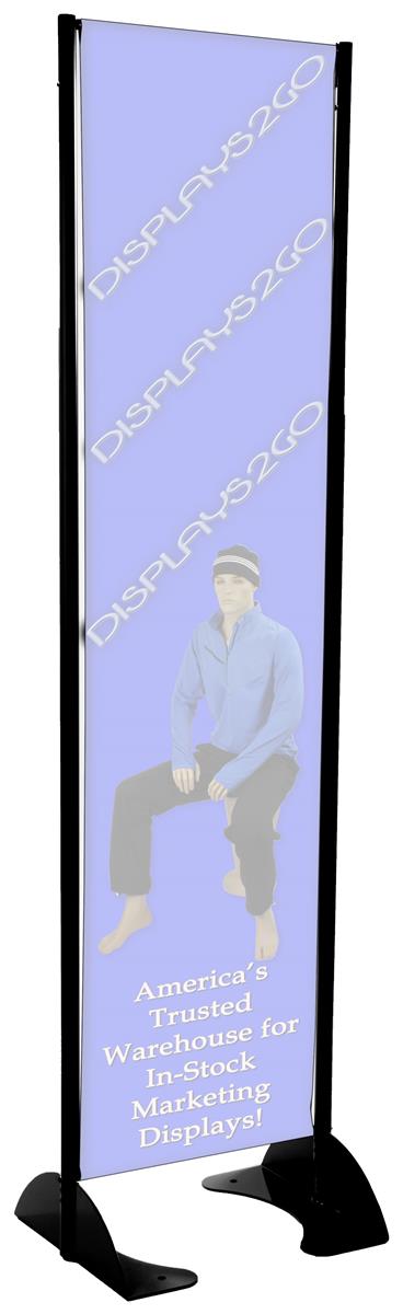 18” x 72” Black Permanent Banner Stand | Graphic Not Included