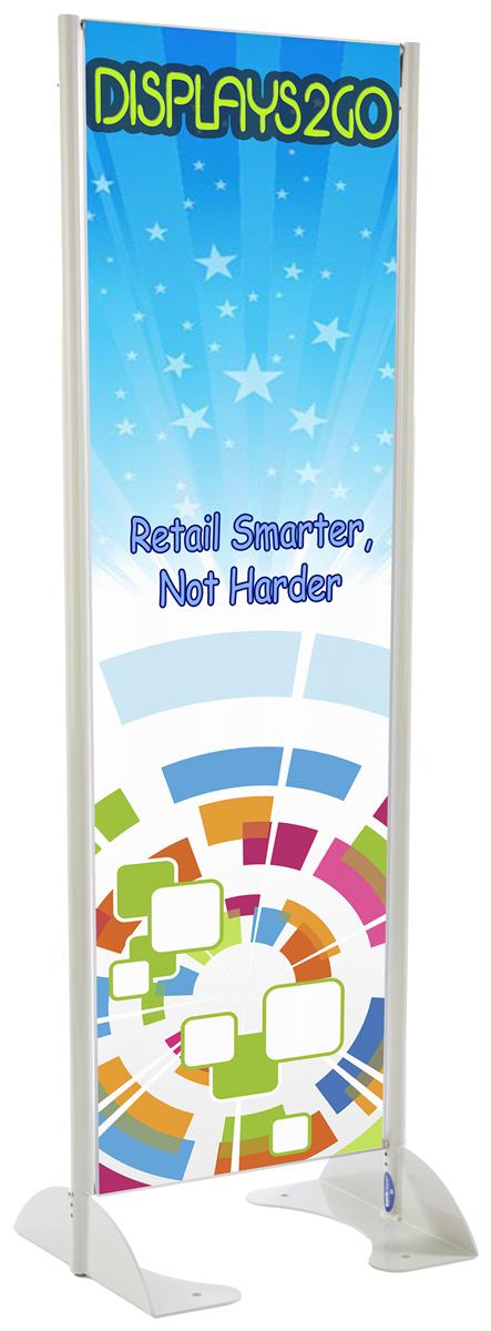 24” x 72” Gray Permanent Banner Stand | Single Sided Graphic