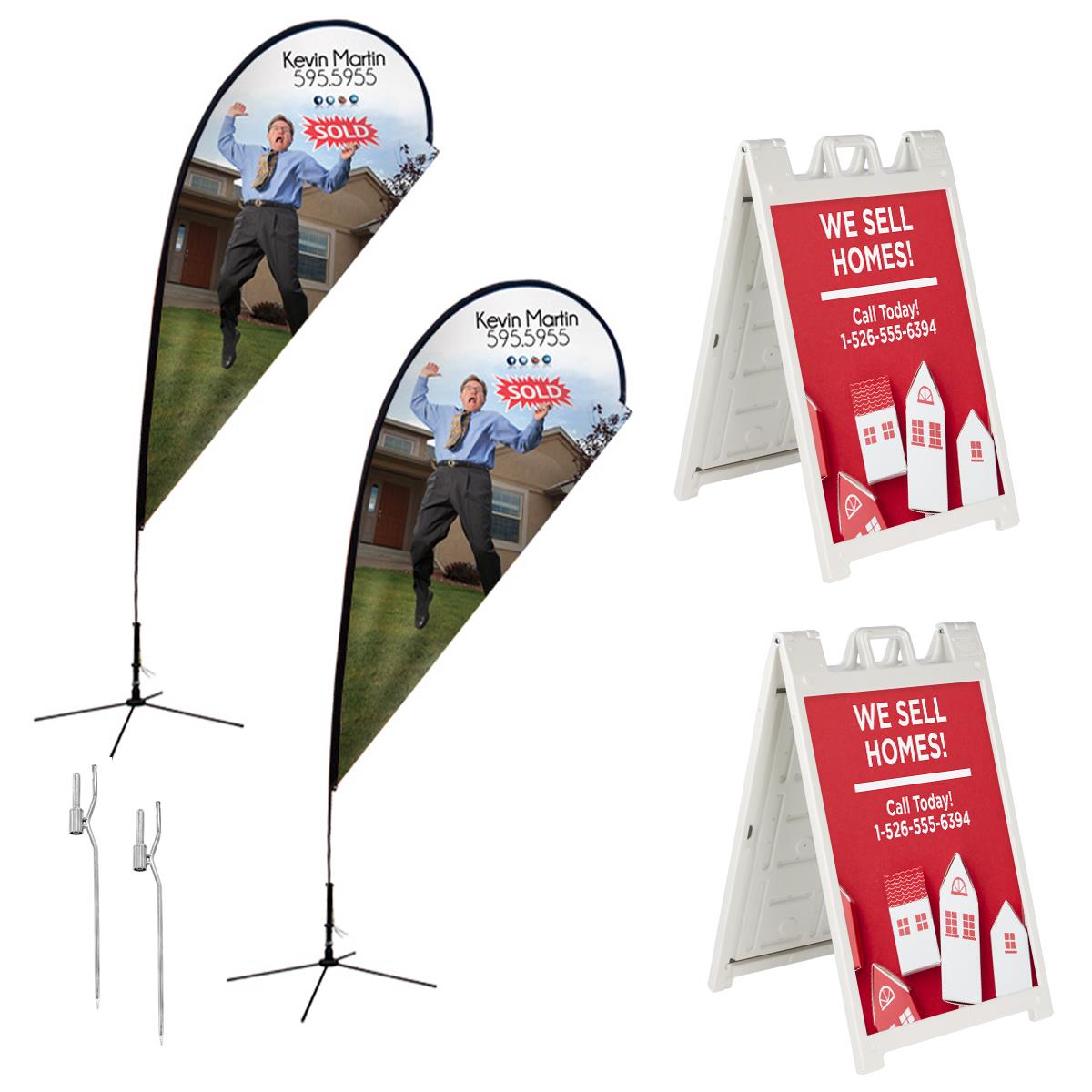 Tear Drop and A-Frame Poster Stand Package | Post Up Stand