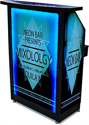 Custom Graphic LED 40” Portable Bar | 2 Caster Wheels