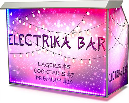 Custom Graphic LED 65” Portable Bar | Adjustable Lights