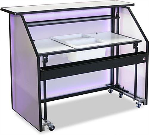 LED 62.75” Portable Bar | 8 Light Color Options