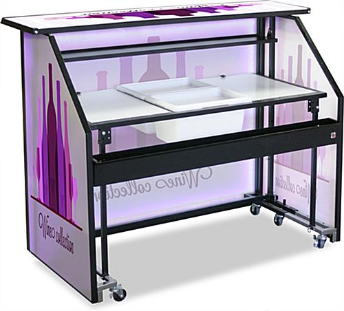 Custom Graphic LED 62.75” Portable Bar | Folding Design