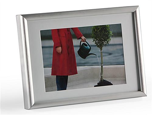 Metal Photo Frames w/ Brushed Silver Border | 3.5" x 5"