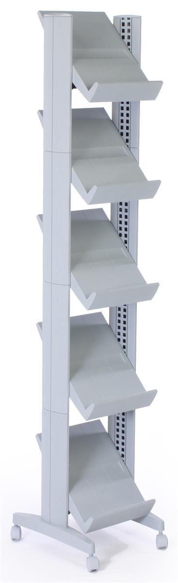 Free Standing Magazine Racks - (5) Height Adjustable Shelves