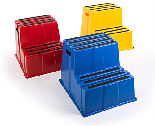 Industrial Step Stand | 20″ Tall 2-Tier Yellow Plastic