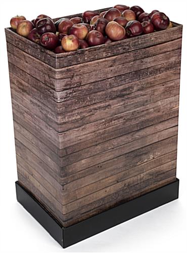 Rustic Printed Corrugated Retail Bin | Removable 4” Tray