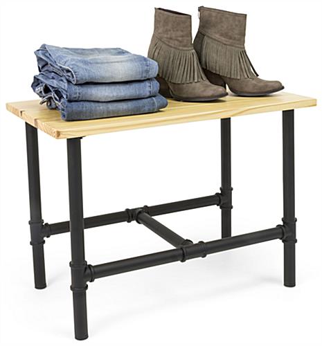 Small Pipe Retail Table | Black Rubber Feet
