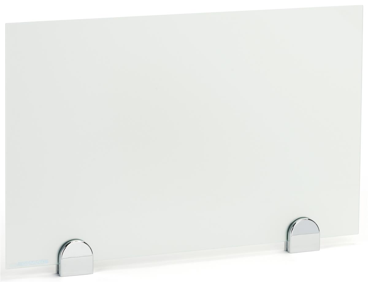 Desk Privacy Partition | 15" x 24" Glass Modesty Screen