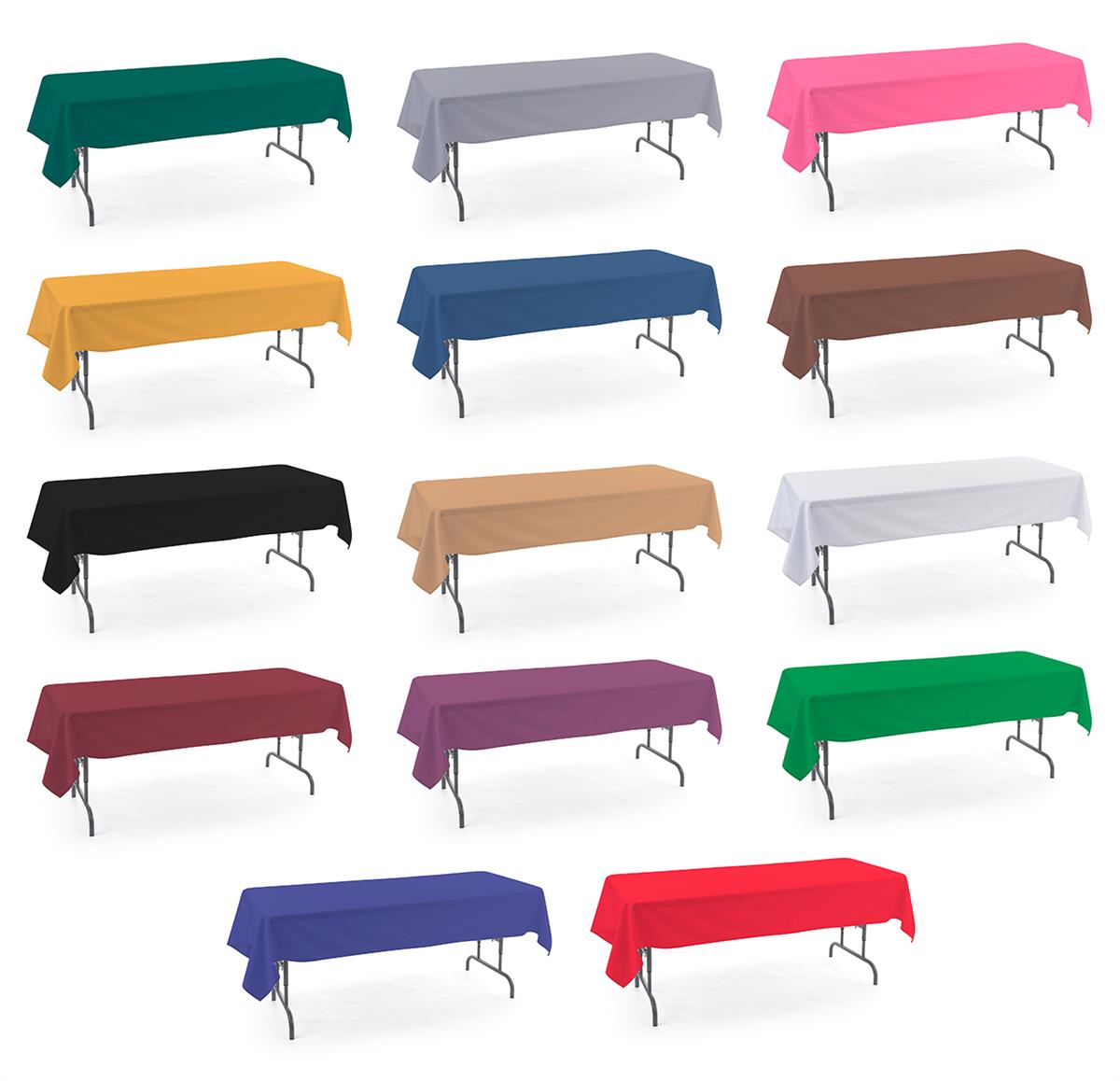 Rectangle Tablecloths | 6' or 8' Short Polyester Table Covers