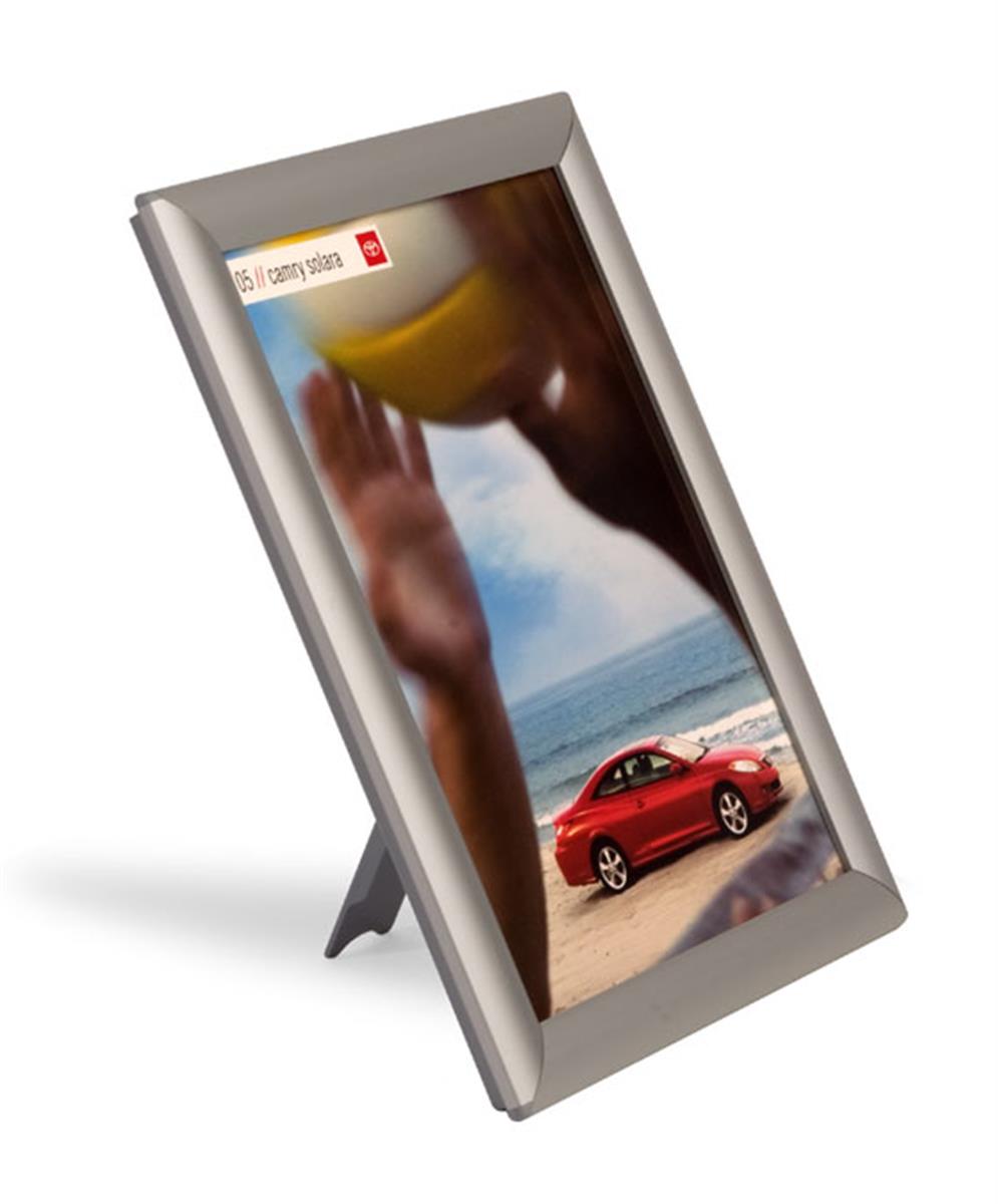 Silver Signage Frame w/ Quick Clip Design for Counters or Walls