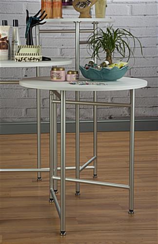 30” Trade Show Cocktail Table | Plastic & Aluminum