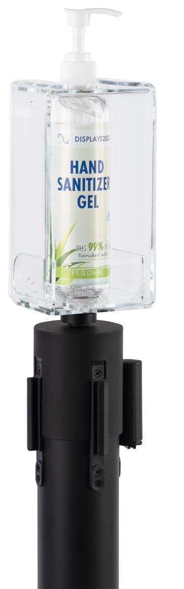 Hand Sanitizer Holder Stanchion Topper | Pole or Wall Mount