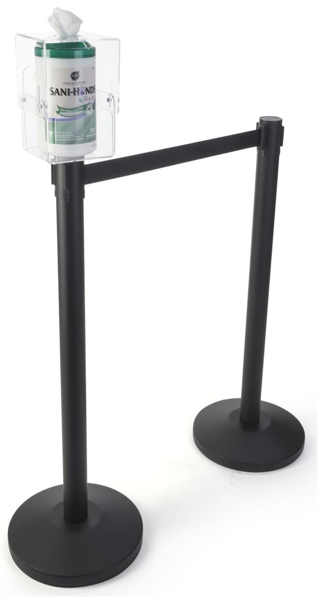Stanchion Wipes Dispenser | Height Adjustable Disinfectant Holder