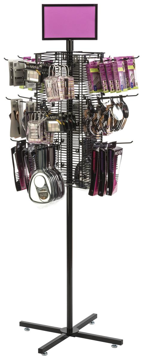 Rotating Grid Rack with 8” Pegs | Includes Levelers and Wheels