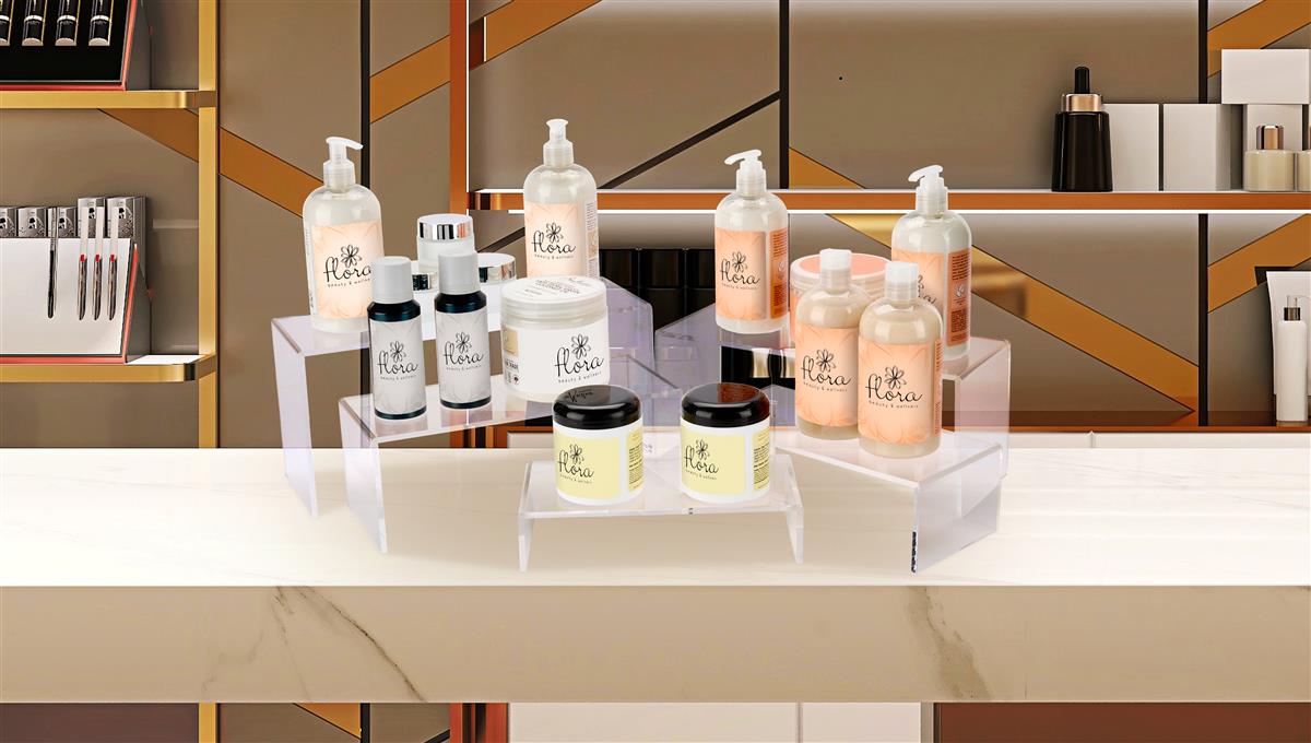 Acrylic Display Risers | Retail Countertop Merchandising Stands