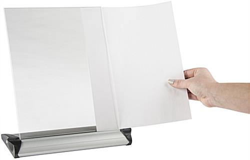 8.5” x 11” Adjustable Angle Sign Holder | Acrylic & Aluminum | Displays2Go