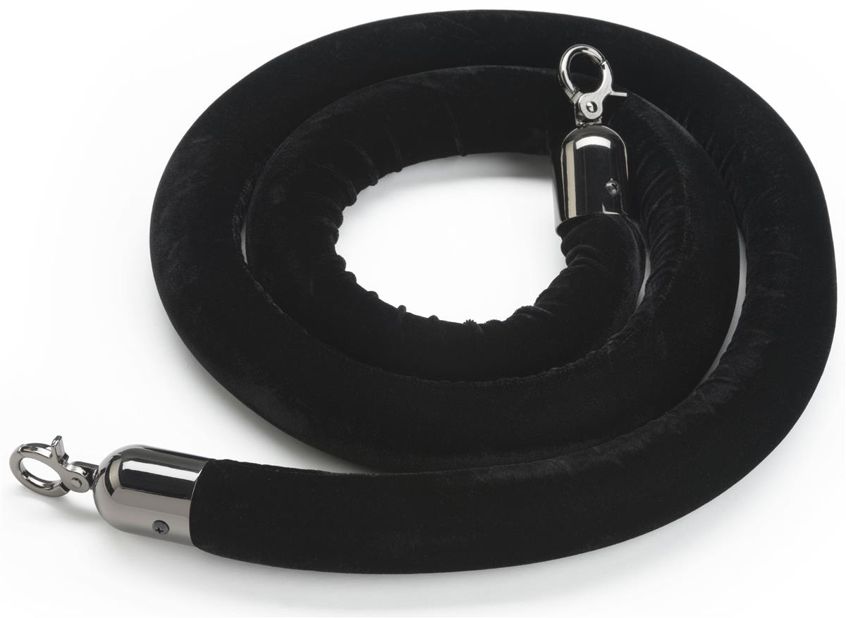 Black Stanchion Rope | Soft Velvet Feel