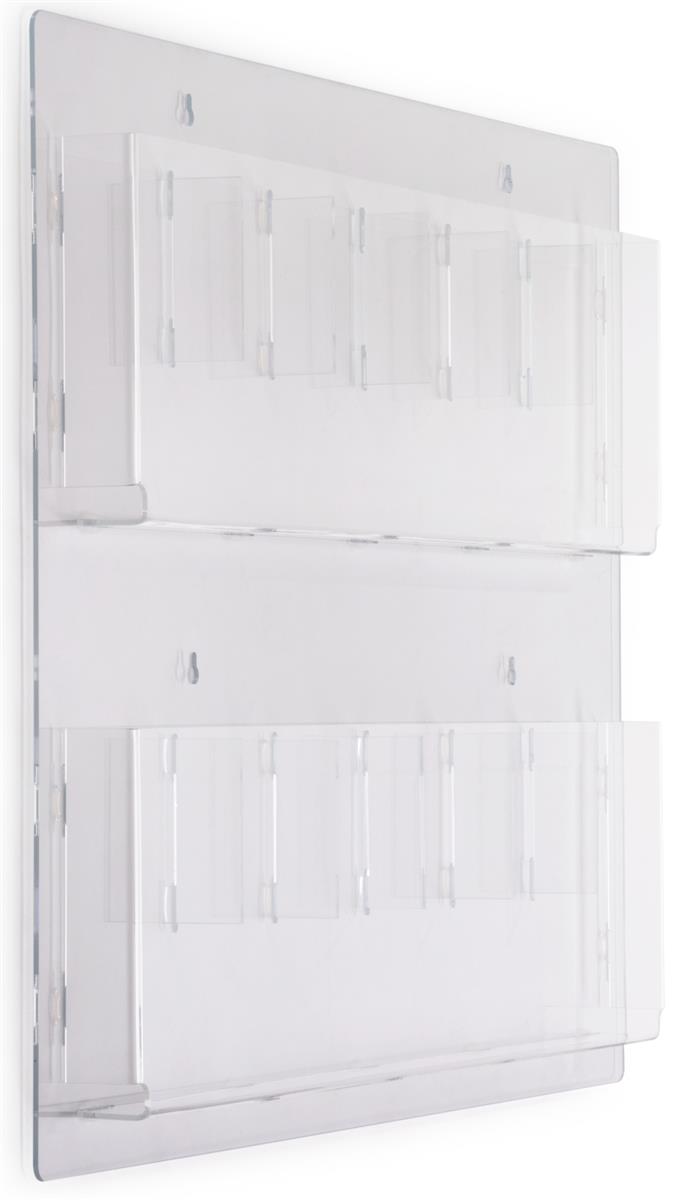 Wall Mounted Magazine Racks w/ Clear Adjustable Literature Pockets