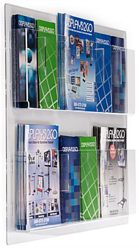 Wall Mounted Magazine Racks w/ Clear Adjustable Literature Pockets