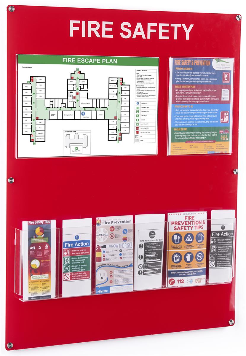 Acrylic Mounted Fire Safety Information Station | Pre-Printed
