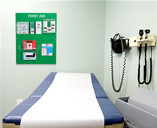 Wall-Mounted First Aid Station | Kit Shelf & Pamphlet Holders