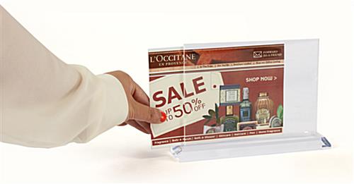 7 x 5 Stand-Up Sign Holder | Tabletop Acrylic Display w/ Base