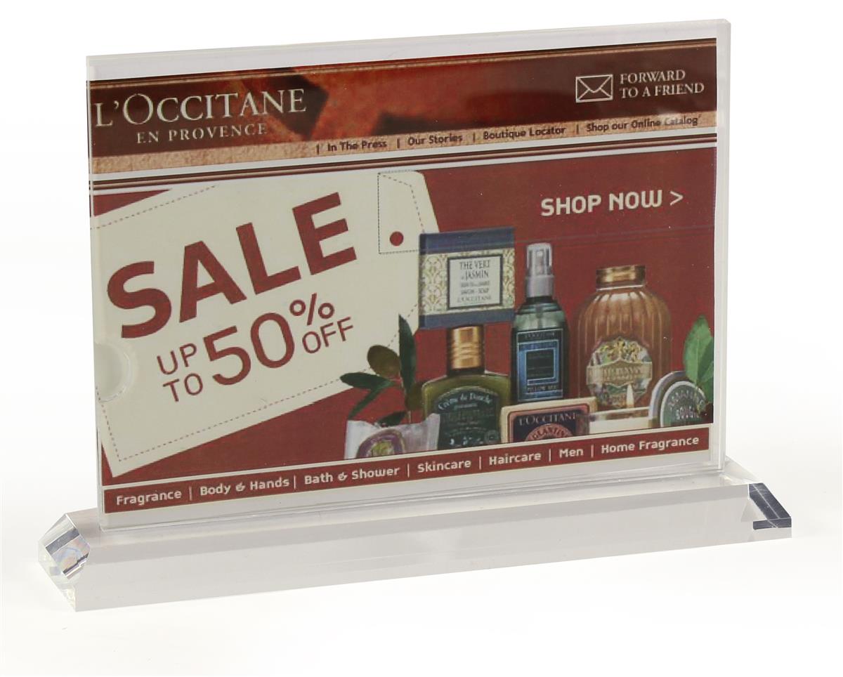7 x 5 Stand-Up Sign Holder | Tabletop Acrylic Display w/ Base