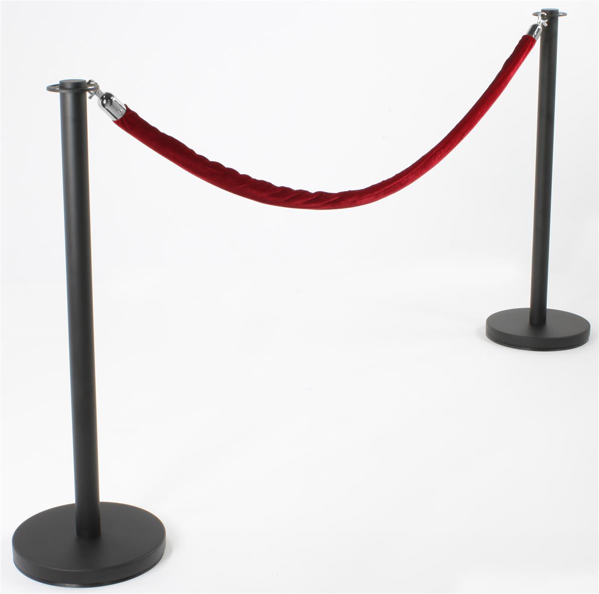 Set of (2) Rope Stanchion Posts - Burgundy Velvet Rope
