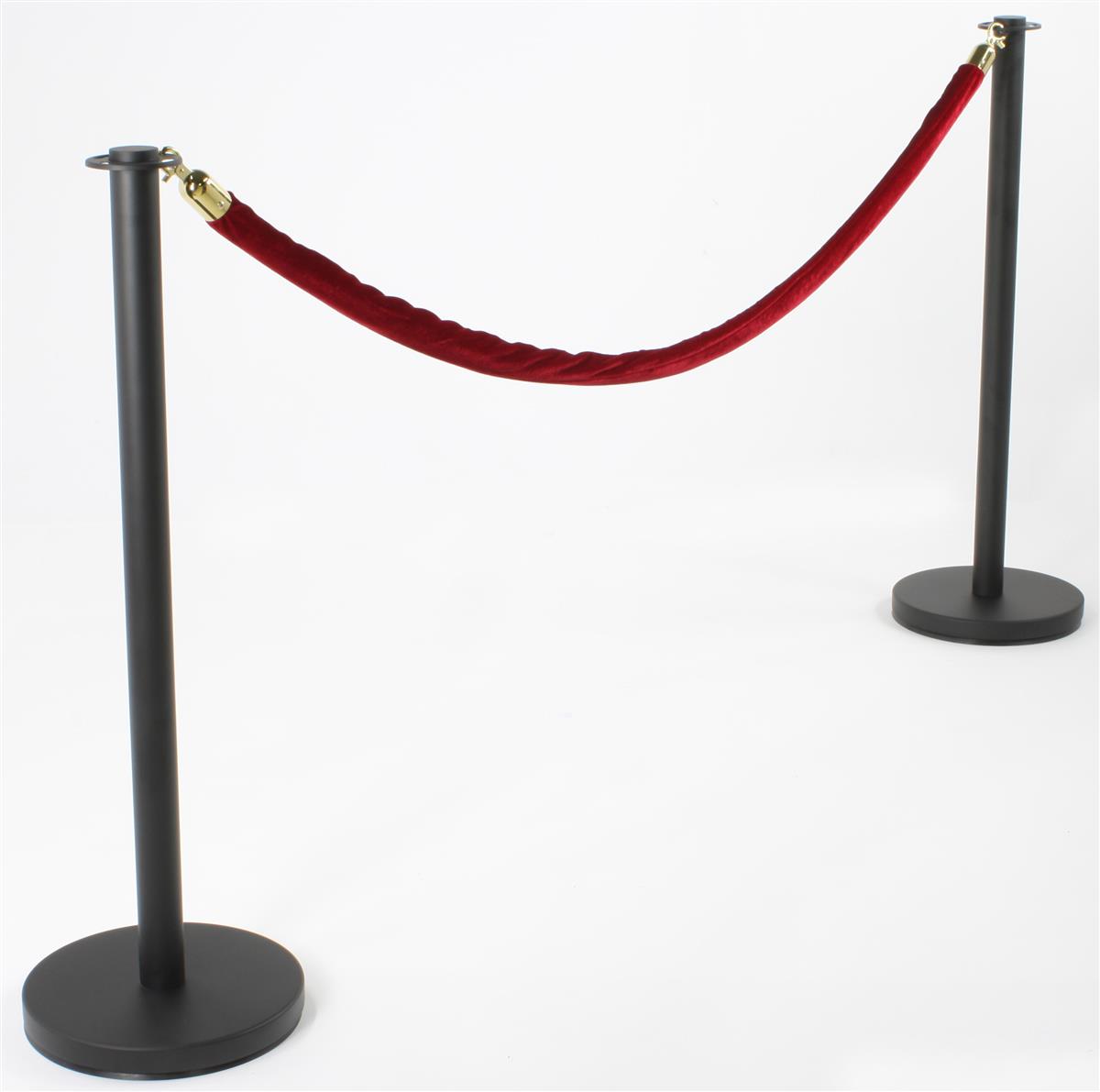 Set of (2) Stanchion Posts - Burgundy Velvet Ropes