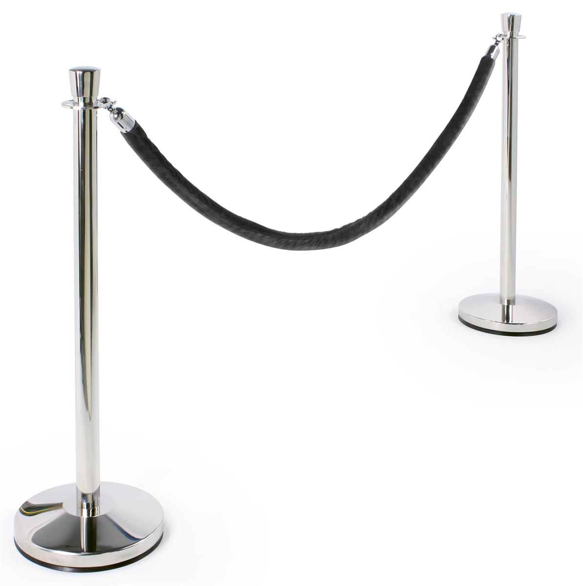 Dual Chrome Post Stanchion Set - Black Velvet
