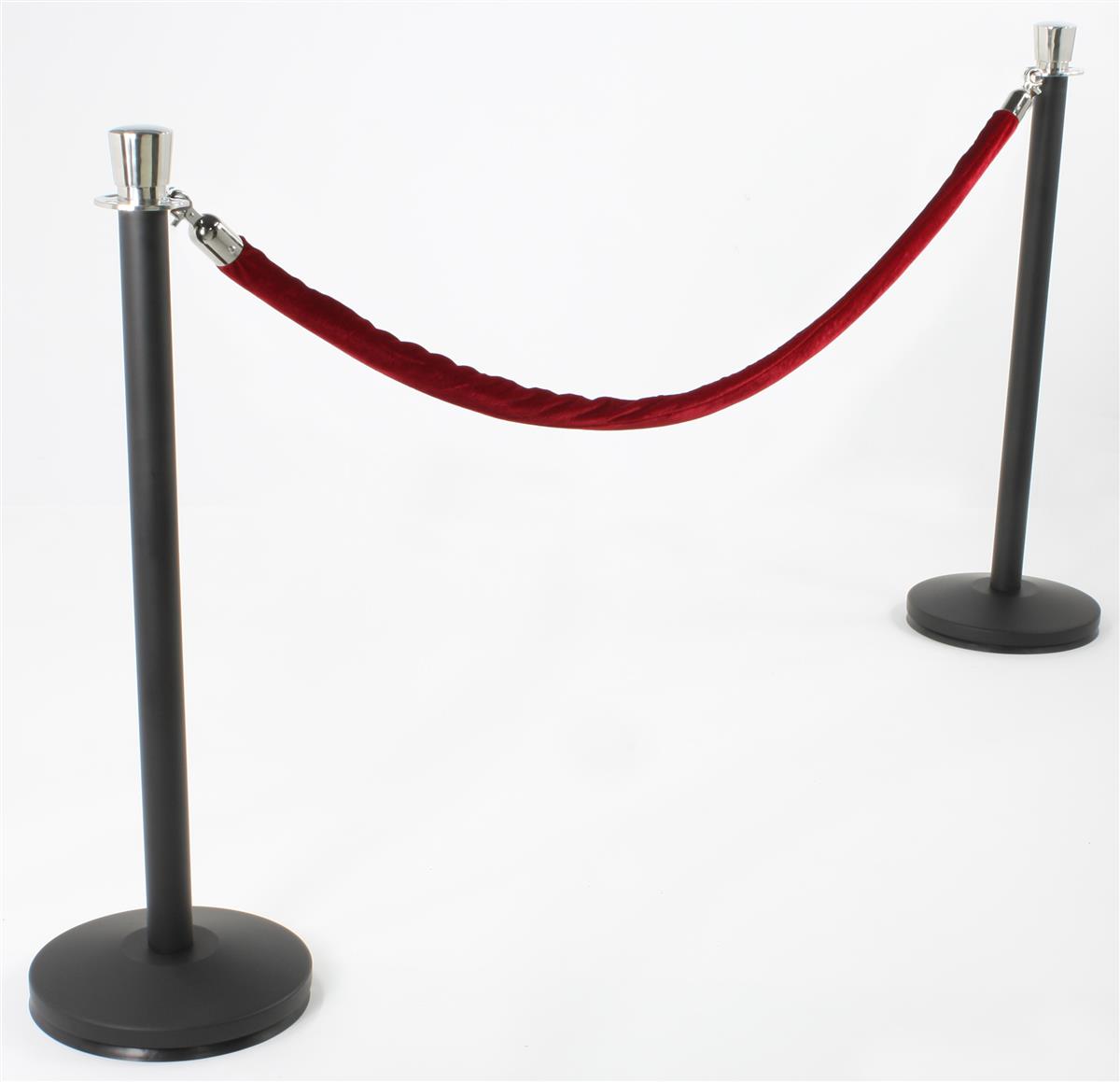(2) Post Rope Stanchion Set - Red Rose Velvet