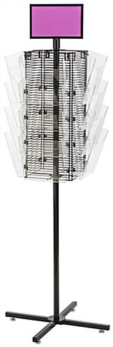 Rotating Grid Rack with Literature Holders | 16 Acrylic Pockets
