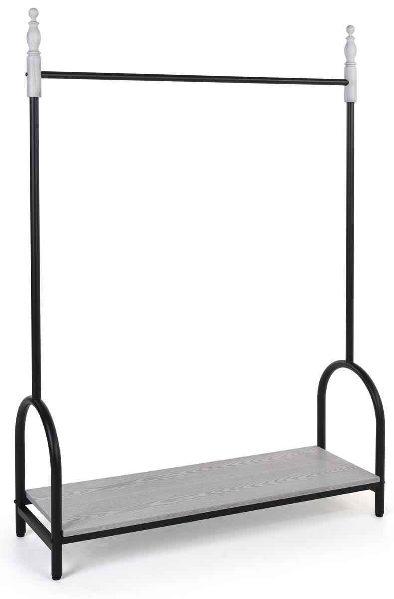 Vintage Style Garment Display Rail | Elegant Whitewash Finish