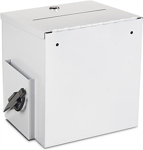 White Donation Box | Locking Lid