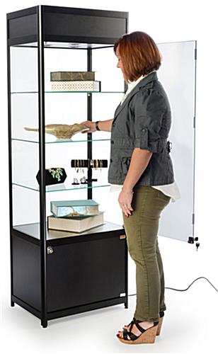 Knock Down Tower Display Case | 3 Top Lights & Base Storage