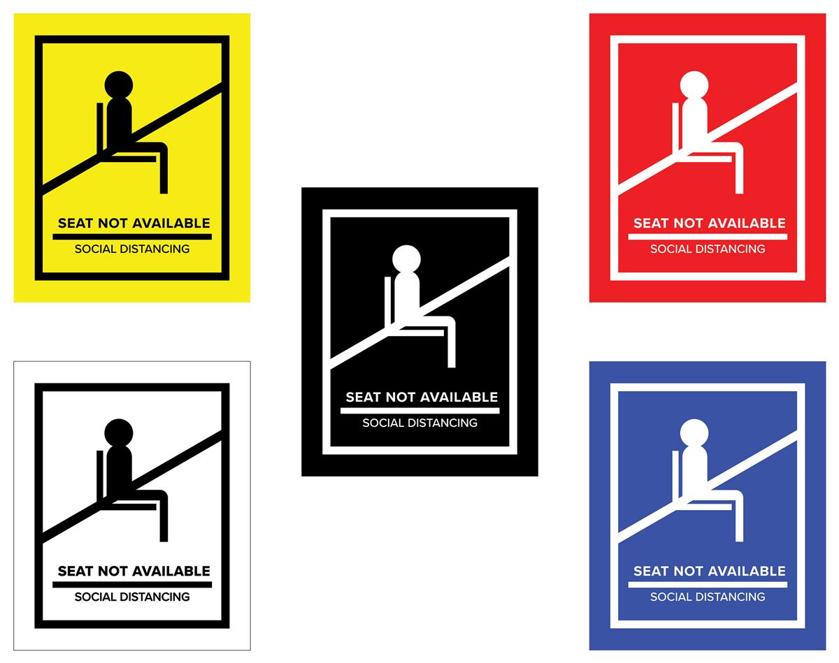 Social Distancing Seat Markers| Low-Tack Material