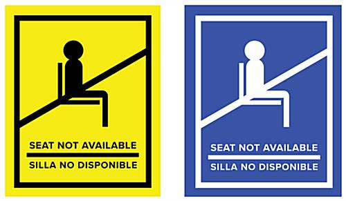English/Spanish Social Distancing Seat Sticker | Removable Decal