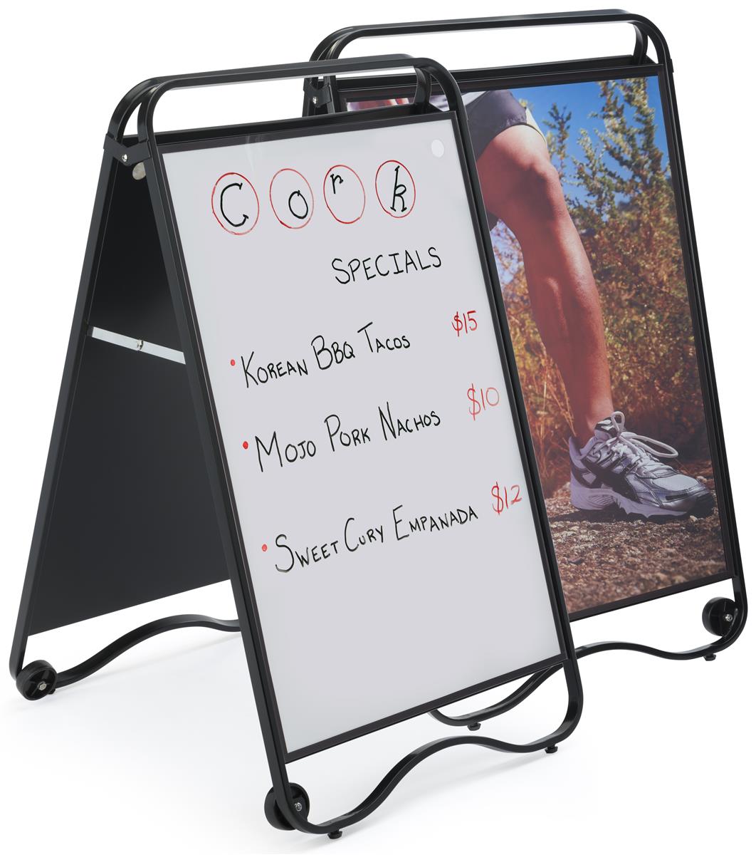 Double-Sided Write On Poster Sidewalk Fixture | A-Frame Design