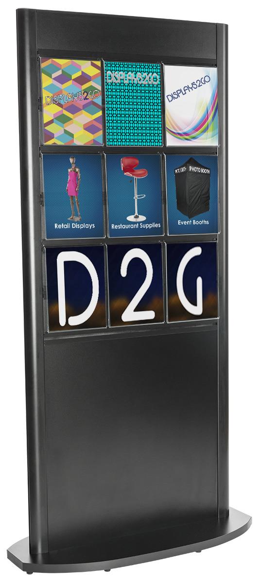 Sign Holding Slatwall Tower | 18 Acrylic Graphic Frames