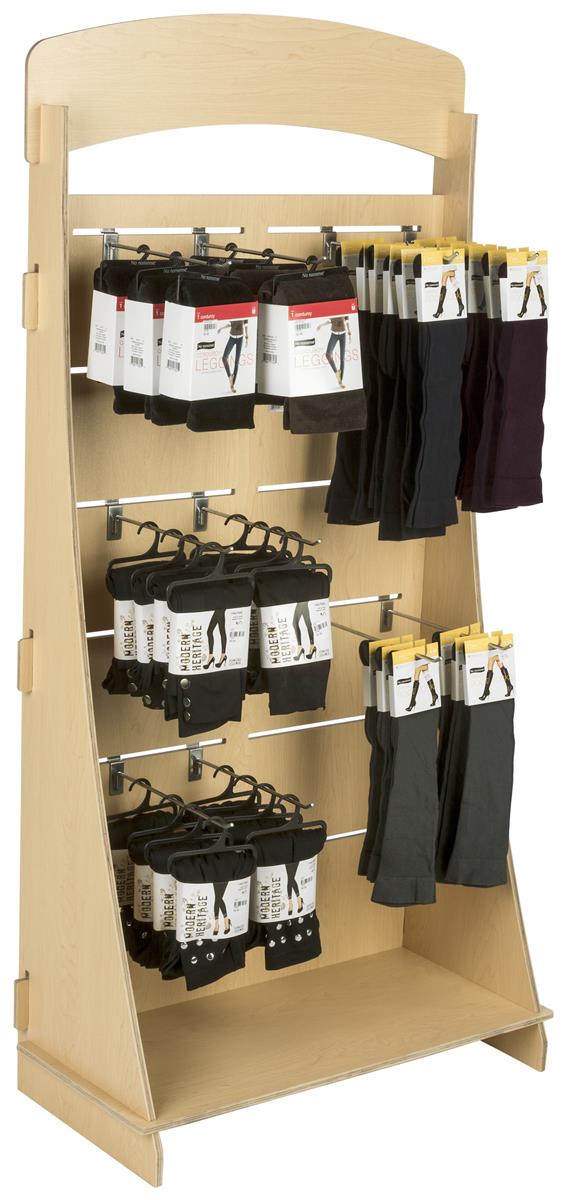 Freestanding Slatwall Display with 12” Chrome Hooks