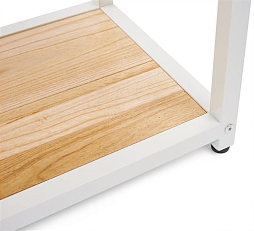 White Metal and Wood Shelving Unit | 5-Tier Durable Iron Frame