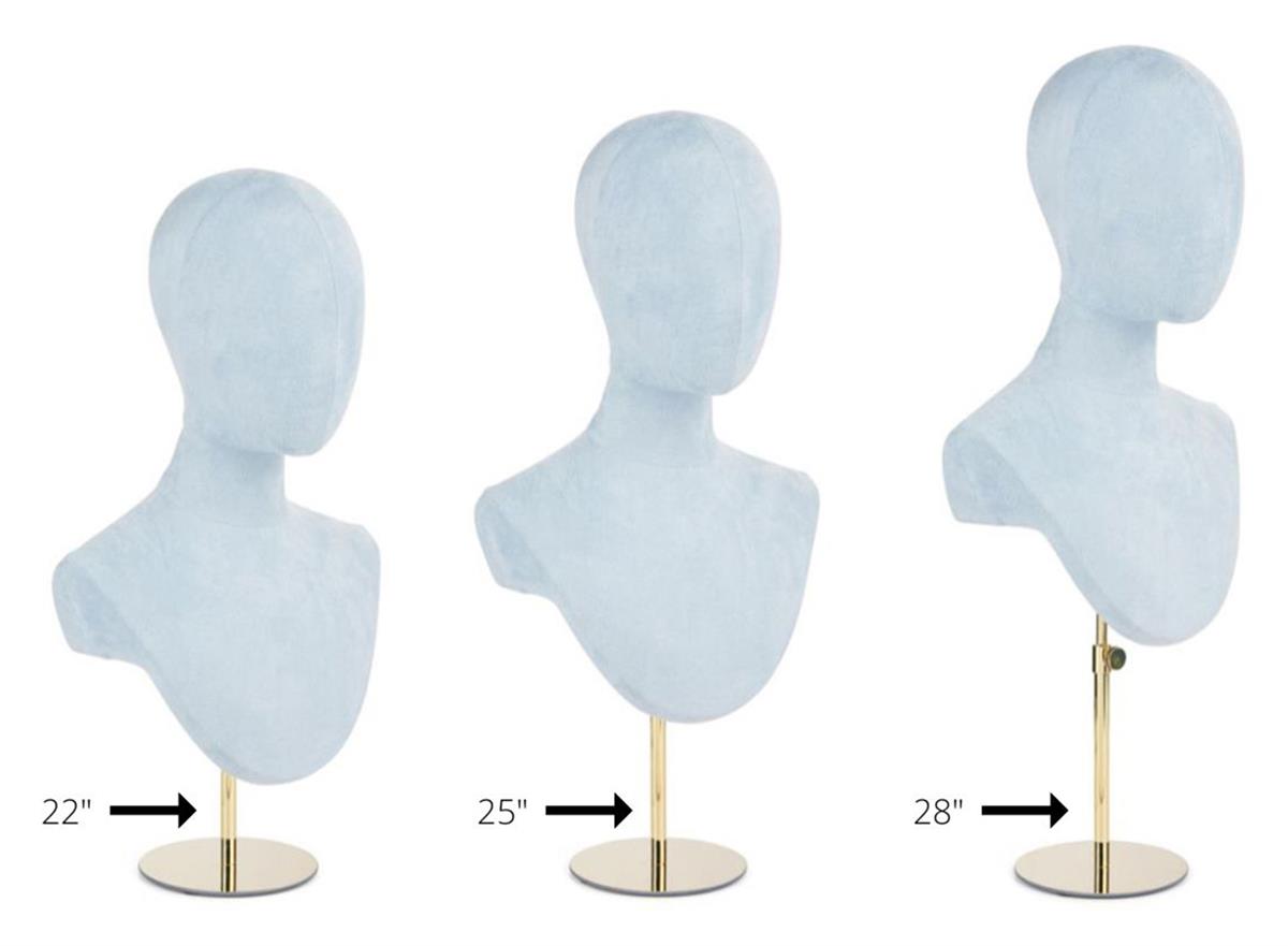 Jewelry Head Bust Display | Suede Fabric