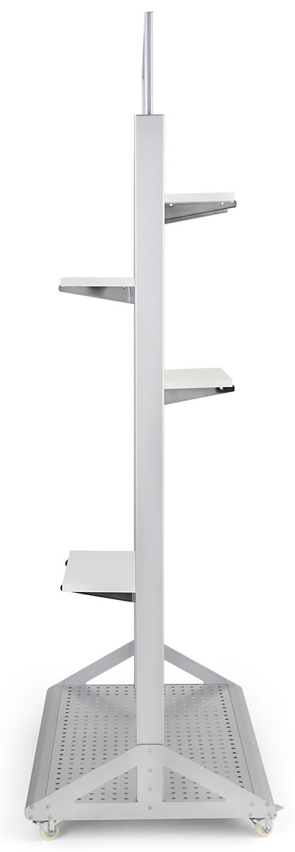 Rolling Slatwall Stand with Sign Holder | Double-Sided Panels