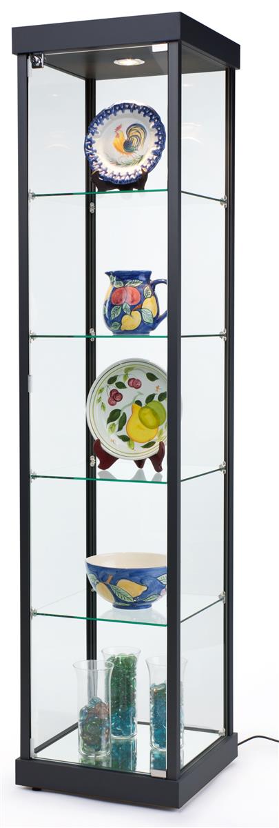 Tempered Glass Display Case | Black Semi-Gloss Finish