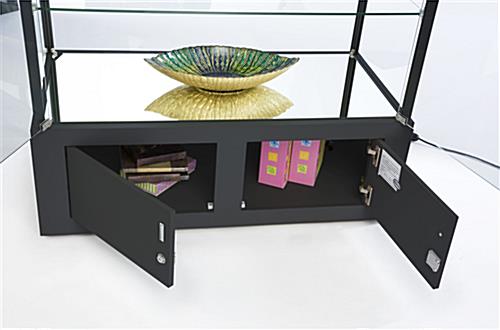 Black Display Case with Mirrored Bottom | Bottom Storage