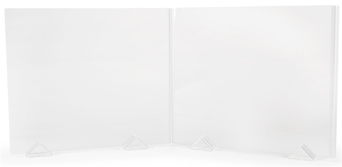 Expandable Acrylic Sneeze Shield Kit | Two 32" x 28" Panels