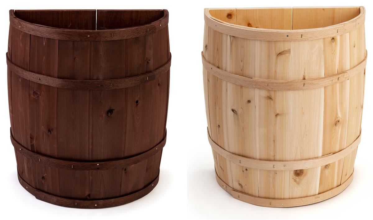 Split Half Barrel Display | Made of Durable Cedar Wood